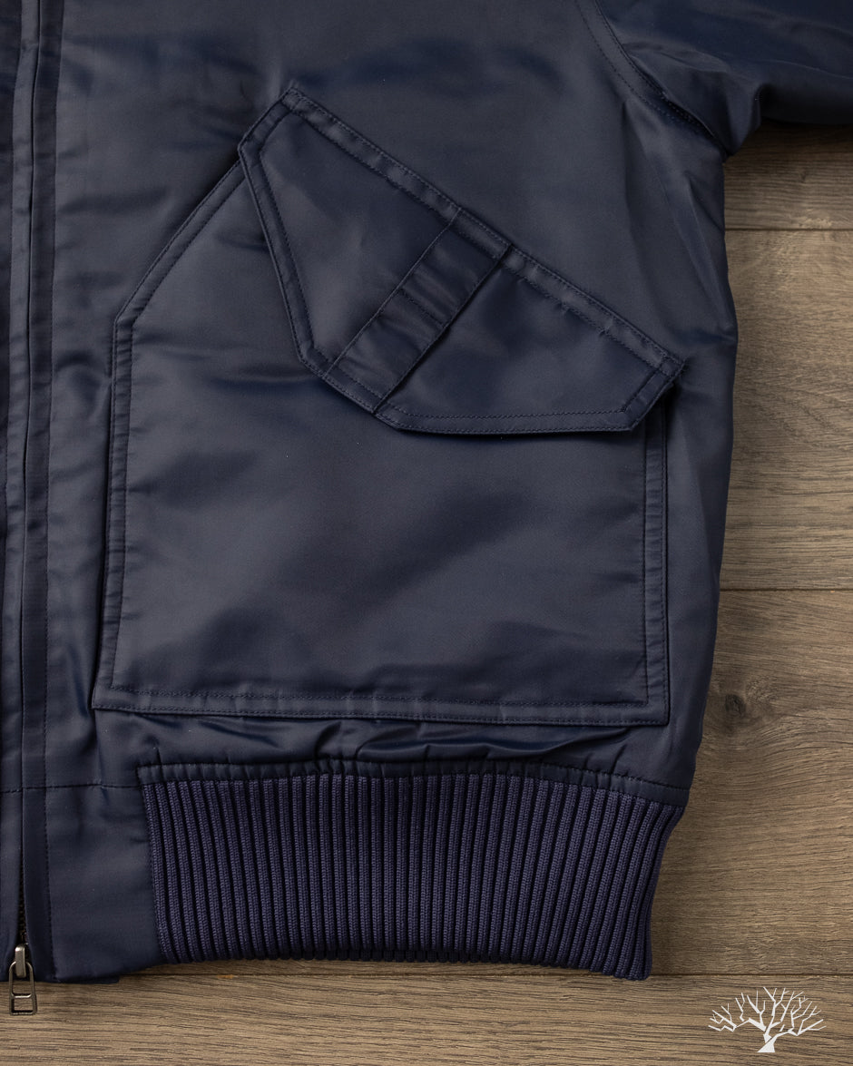 3sixteen - CWU Flight Jacket - Blue Aviator Satin – Withered Fig
