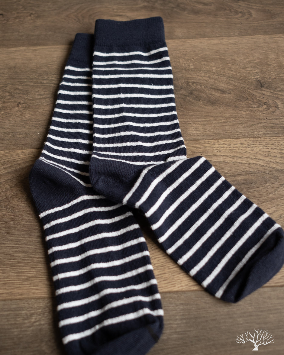 American Trench - Breton Stripes Socks - Navy/White – Withered Fig