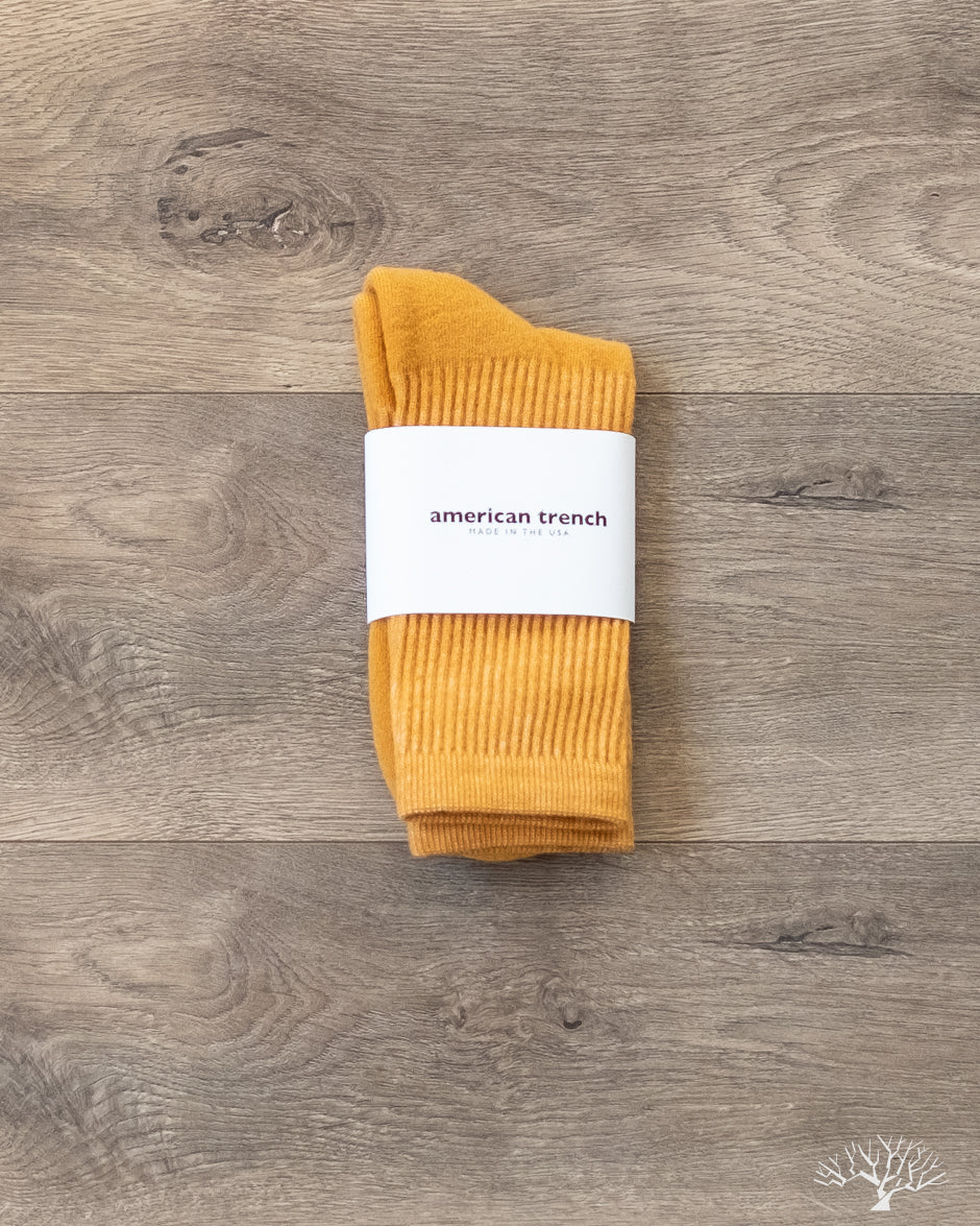American Trench - Supermerino Crew Sock - Mustard – Withered Fig
