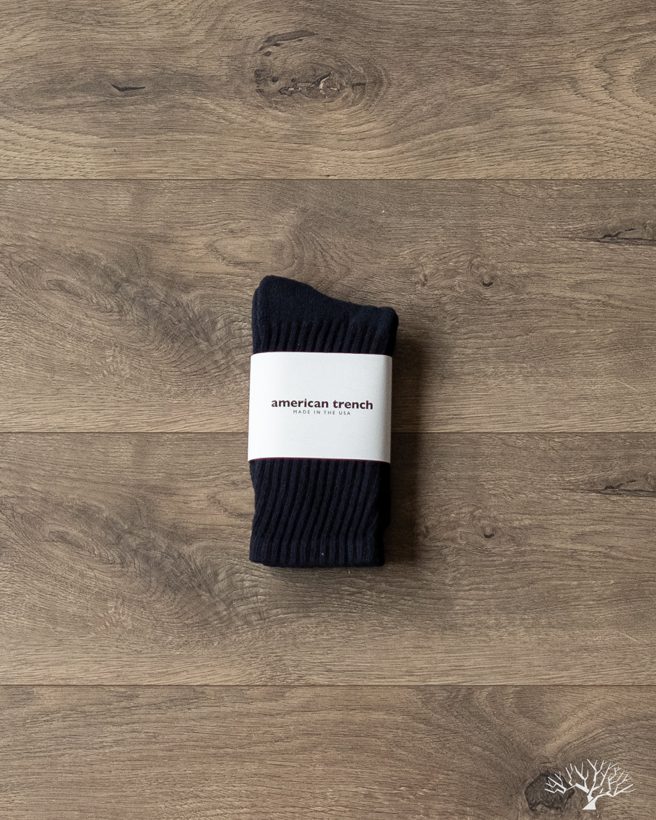 American Trench - The Solids Crew Sock - Vintage Navy – Withered Fig