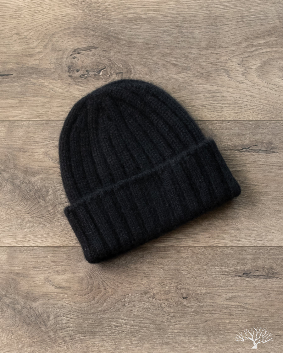 Câbleami - Cashmere 2x2 Rib Watch Cap - Black – Withered Fig