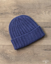 Câbleami - Cashmere 2x2 Rib Watch Cap - Denim Blue – Withered Fig