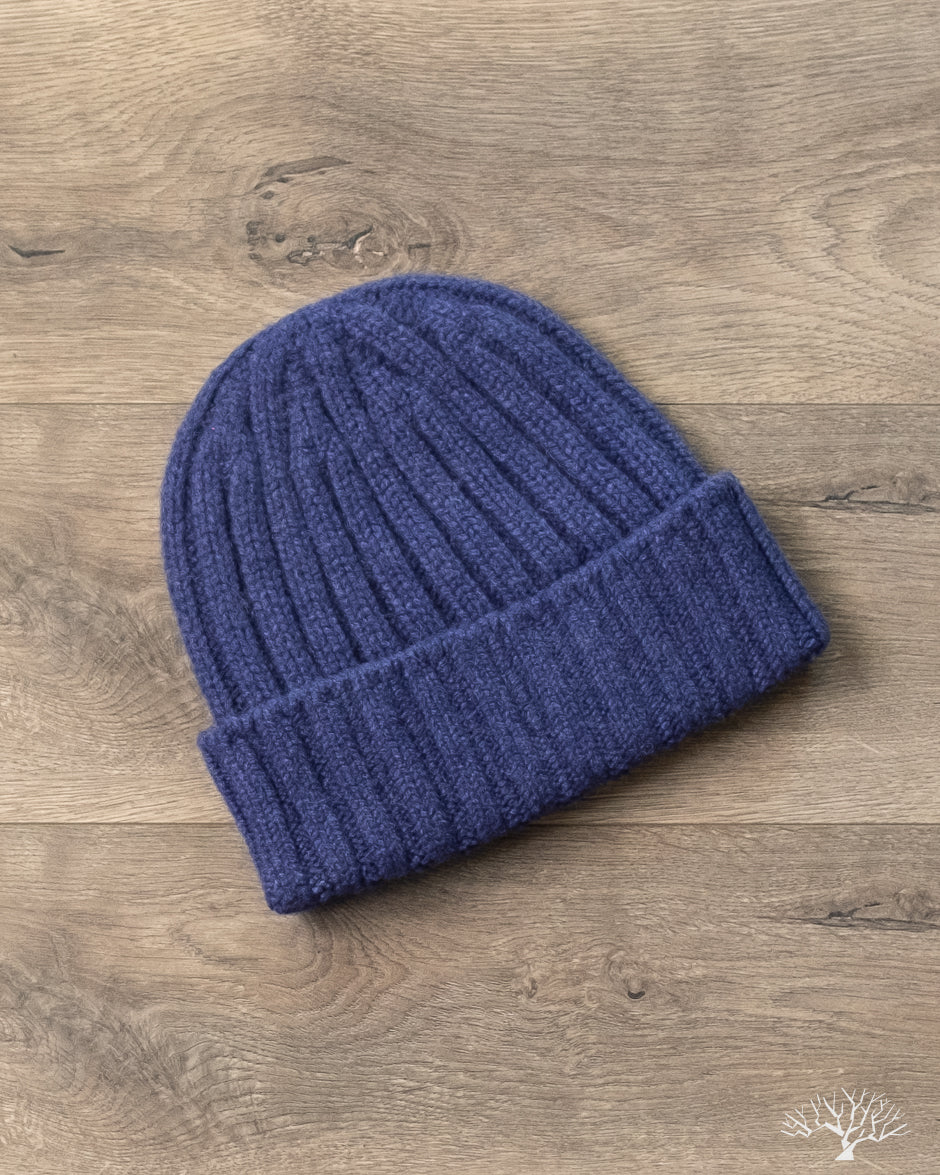 Câbleami - Cashmere 2x2 Rib Watch Cap - Denim Blue – Withered Fig