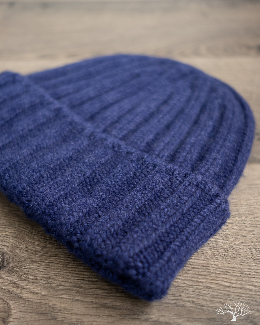Câbleami - Cashmere 2x2 Rib Watch Cap - Denim Blue – Withered Fig