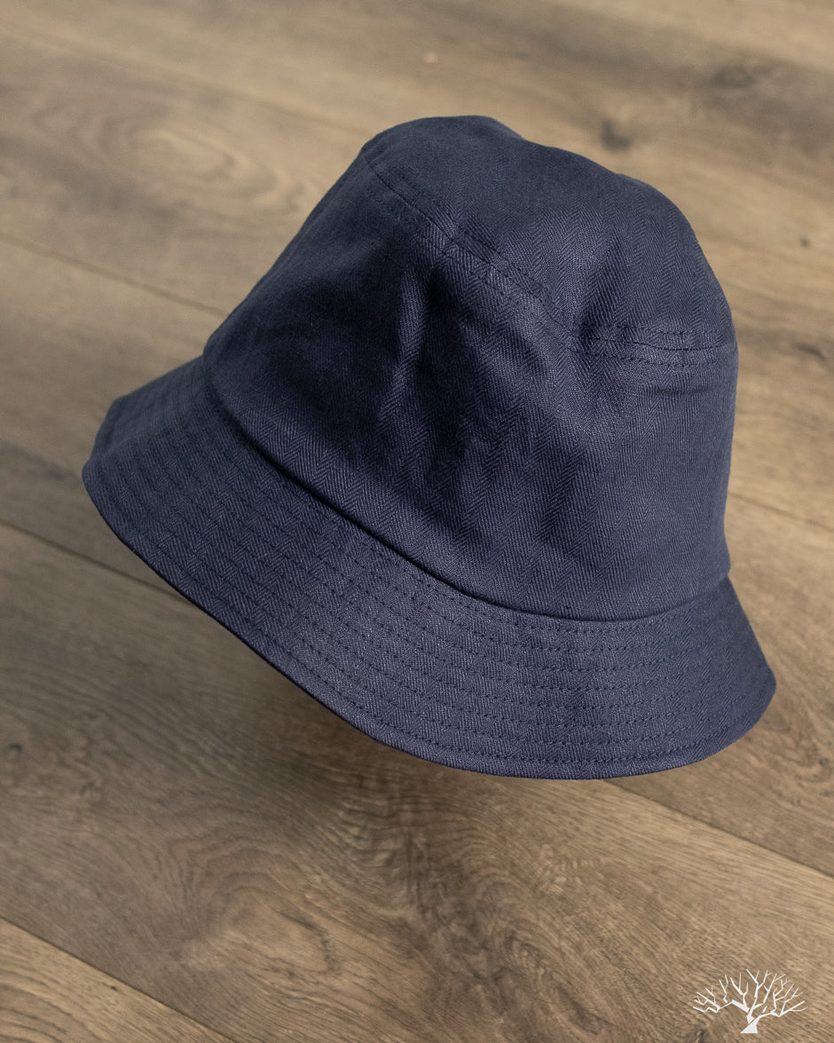 Câbleami - Linen Herringbone Bucket Hat - Dark Indigo – Withered Fig