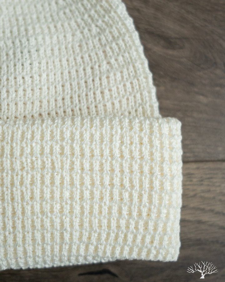 Câbleami - Linen-Like Cotton Watch Cap Double Rolled Cuff - White ...