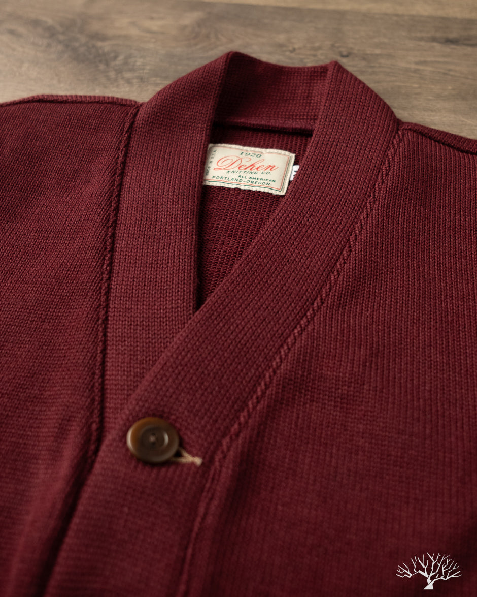 Dehen 1920 - Classic Cardigan - Burgundy (Modified) – Withered Fig
