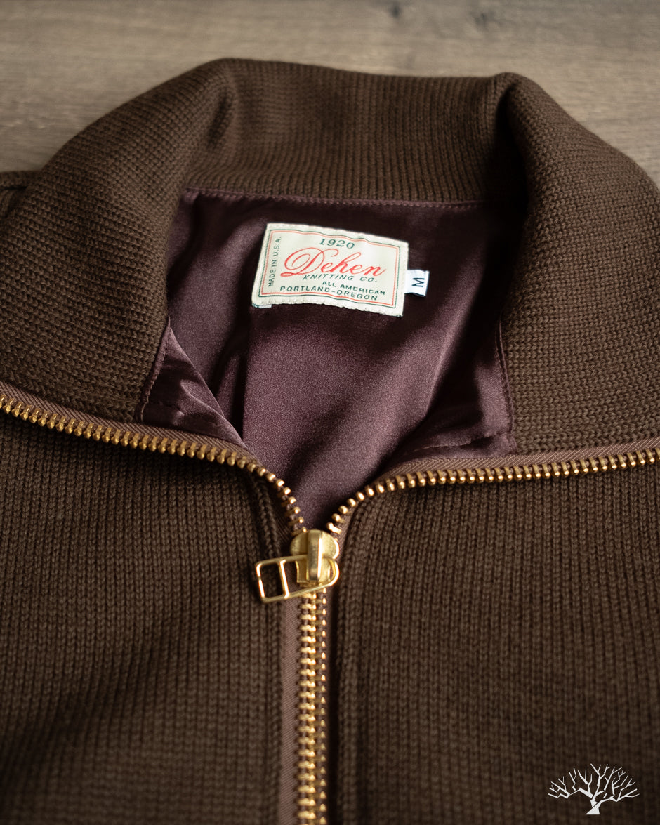 Dehen 1920 - Full-Throttle Moto-Sweater - Brown – Withered Fig