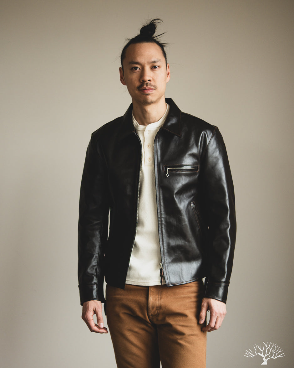 The Flat Head - FN-LJ-HS004 - Horsehide Quilted Single Riders Leather ...