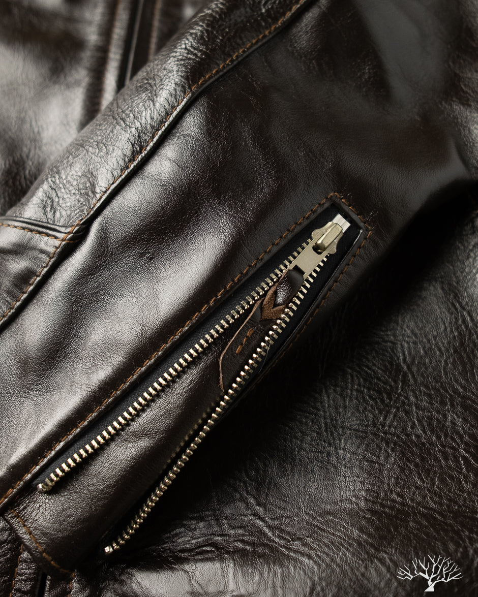 The Flat Head - FN-LJ-HS004 - Horsehide Quilted Single Riders Leather ...