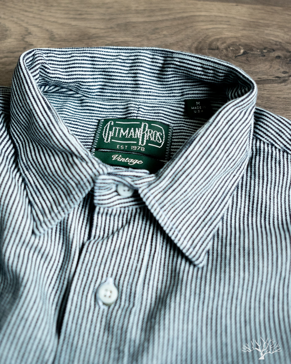 Gitman Vintage - Railroad Stripe Denim Work Shirt – Withered Fig