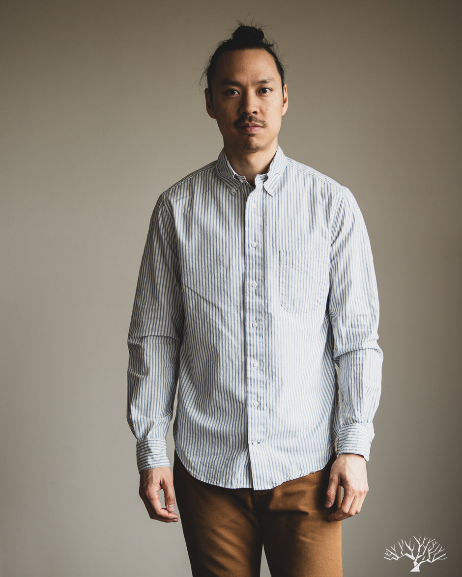 Gitman Vintage - Japanese Organic Cotton Dobby Stripe Button Down ...