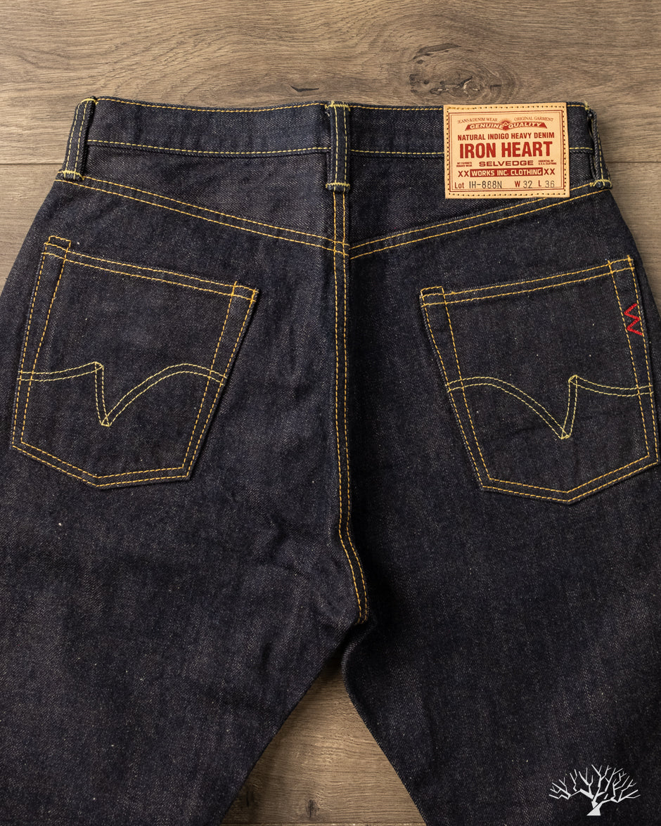 Iron Heart - IH-888N - 17oz Natural Indigo Selvedge High Rise Tapered ...