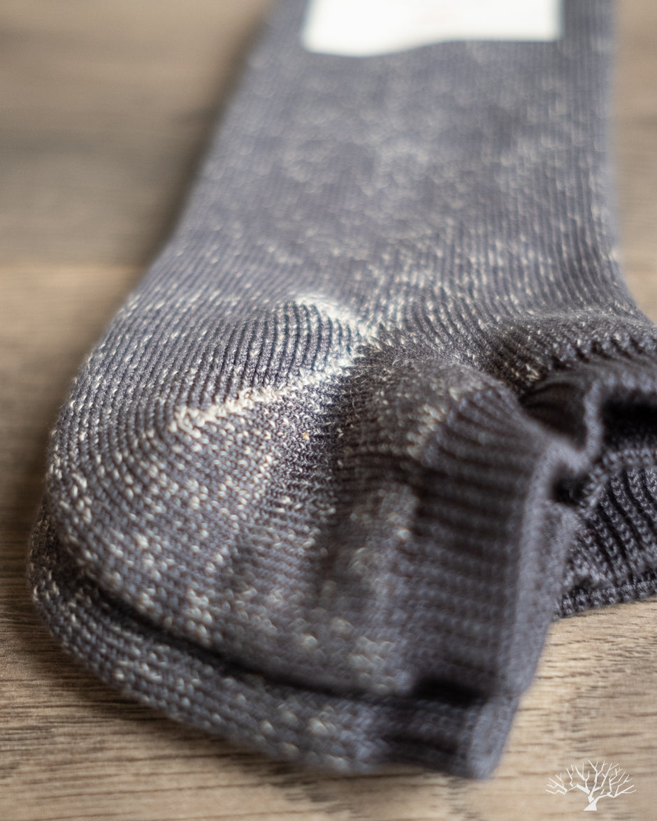 Nishiguchi Kitsushita - Linen Cotton Pile Anclet - Charcoal – Withered Fig