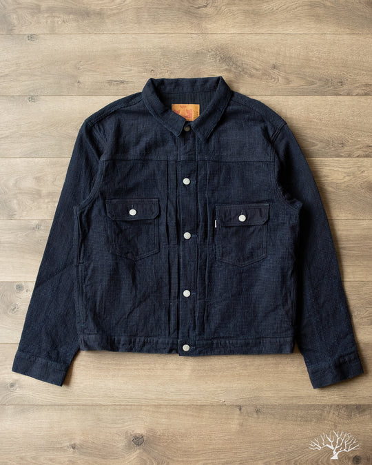 Omoto Denim - 3220 - Type 2 Cube Sashiko Denim Jacket Indigo – Withered Fig