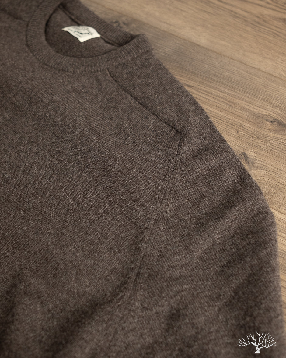 orSlow - Simple Crewneck Sweater - Brown Wool – Withered Fig