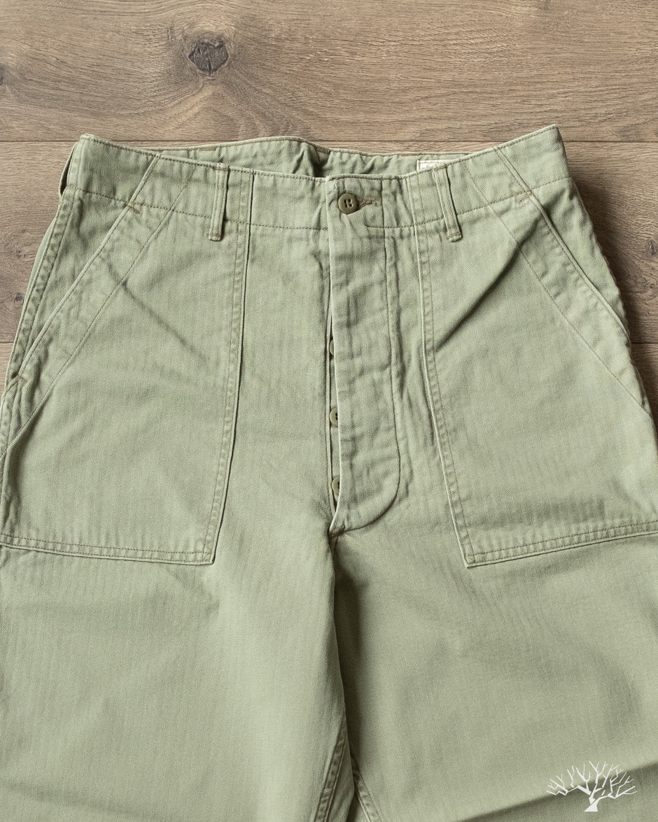 orSlow - Summer Fatigue Pants - Green Herringbone Twill – Withered Fig