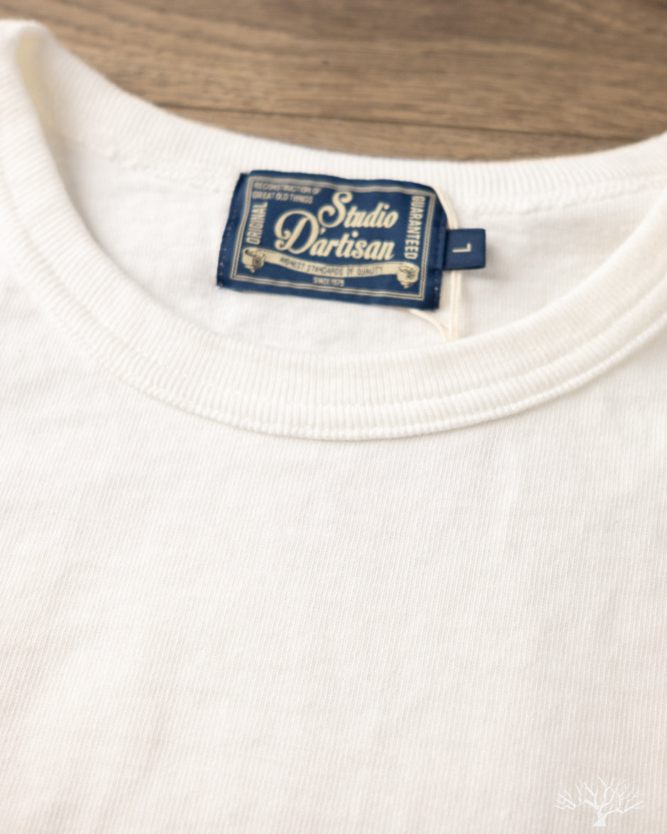 Studio d'Artisan - Suvin Gold Loopwheel Long-Sleeve Tee - White ...