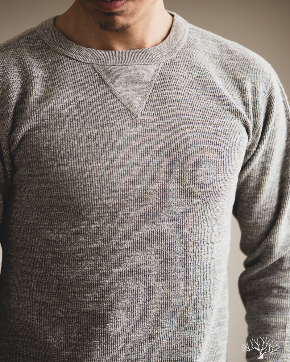 UES - Single Rib Knit V-Gusset Long Sleeve T-Shirt - Gray – Withered Fig