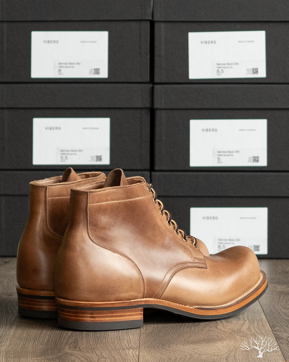 Viberg - Service Boot - Natural Chromexcel - Dainite - 310 – Withered Fig