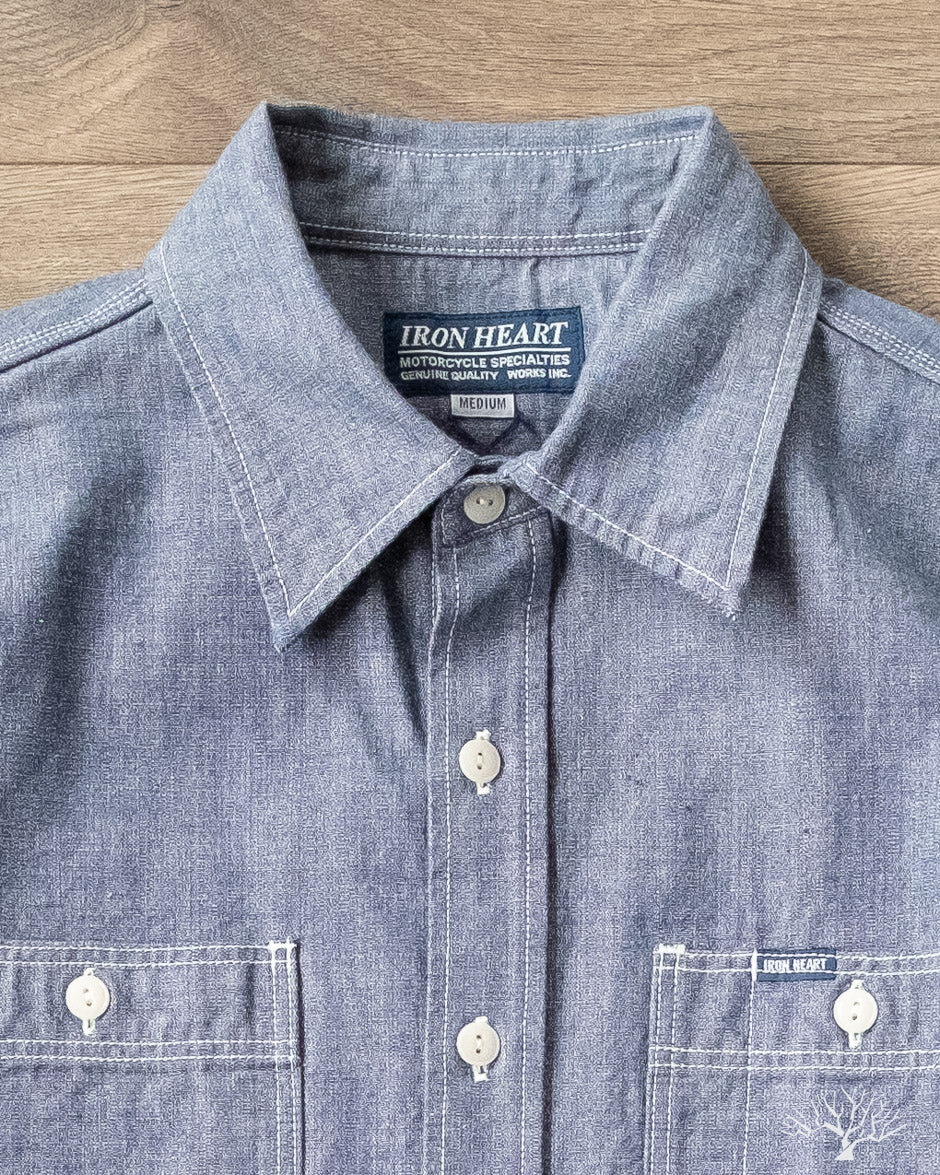 Iron Heart - IHSH-21-BLU - 10oz Selvedge Chambray Work Shirt - Blue ...